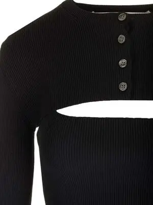 Alexander Wang Ribbed Stretch Viscose Twin-set Top