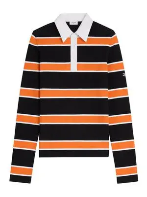 Celine Striped Cotton Jersey Polo