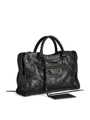 Balenciaga Arena Lambskin Le City Media Bag - Black