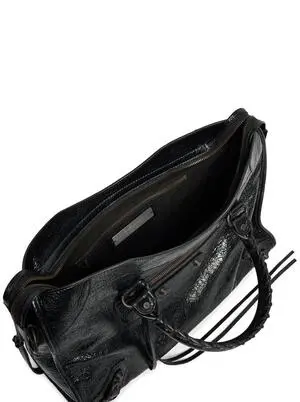 Balenciaga Arena Lambskin Le City Media Bag - Black