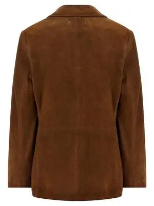 GOLDEN GOOSE Robyn Waxed Suede Single-breasted Jacket