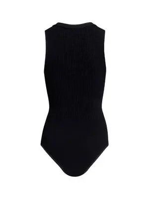 Alaïa Sleeveless Ribbed Knit Bodysuit