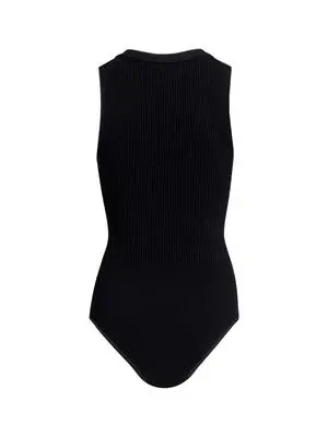 Alaïa Sleeveless Ribbed Knit Bodysuit
