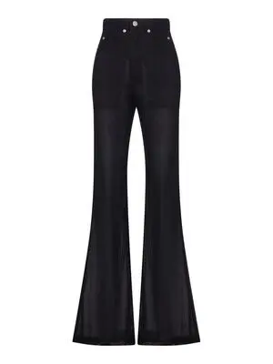 Rick Owens Bolan Bootcut Semi-transparent Pants - Black