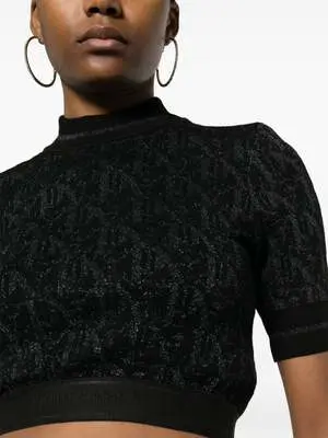 Palm Angels Lurex Knit Top With Monogram