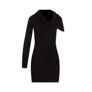 Saint Laurent Viscose Mini Dress - Black