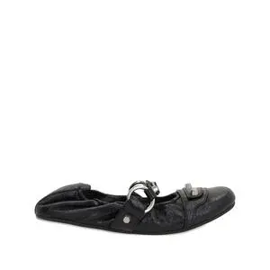 Balenciaga Leather Ballet Flats - Black