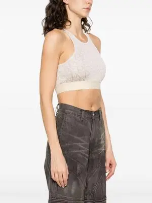 Palm Angels Lurex Knit Top - White