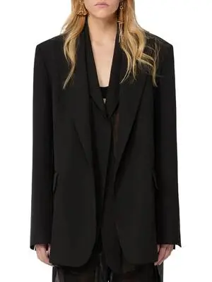 Sportmax Double Collar Blazer In Viscose Blend