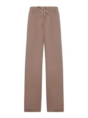 Brunello Cucinelli Wide Leg Trousers With Drawstring - Multicolor
