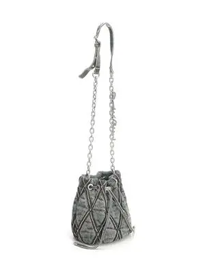 DIESEL® Charm-d Quilted Denim Bucket Bag - Blue