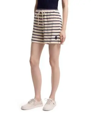 Moncler Striped Shorts With Drawstring And Logo