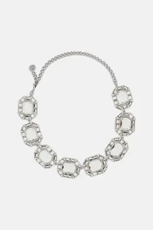 SELF-PORTRAIT Silver Crystal Necklace - Multicolor