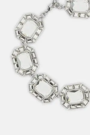 SELF-PORTRAIT Silver Crystal Necklace - Multicolor