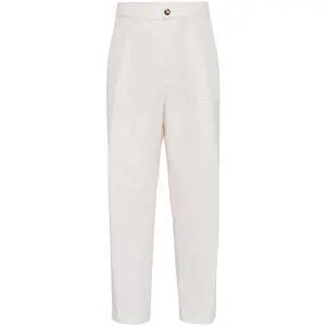 Brunello Cucinelli Trousers Regular & Straight-leg Trousers - White