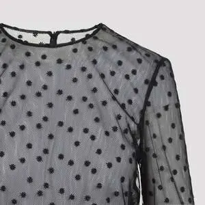 Alberta Ferretti L/s Pois Tulle Top