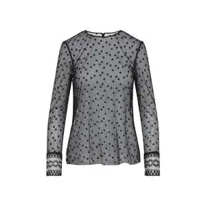 Alberta Ferretti Polka-dot Tulle Top - Black