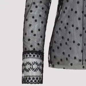 Alberta Ferretti Polka-dot Tulle Top - Black