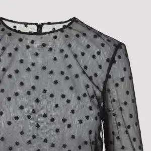 Alberta Ferretti Polka-dot Tulle Top - Black