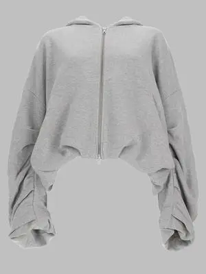 Dries Van Noten Felpa In Cotone Con Zip - Gray