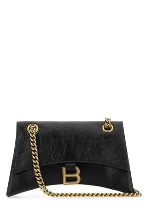 Balenciaga Leather Crush S Shoulder Bag - Black