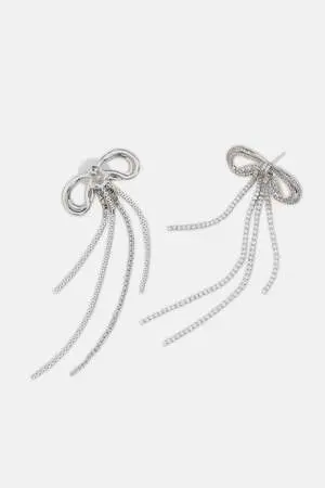 SELF-PORTRAIT Double Crystal Bow Earrings