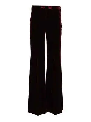 FORTE_FORTE Smooth Velvet Flared Trousers - Multicolor