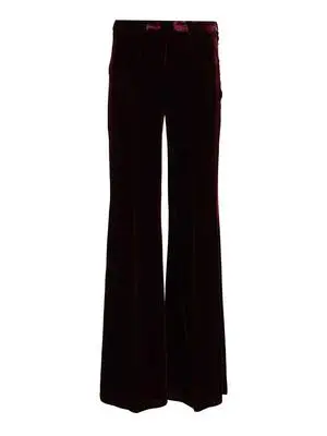 FORTE_FORTE Smooth Velvet Flared Trousers - Multicolor