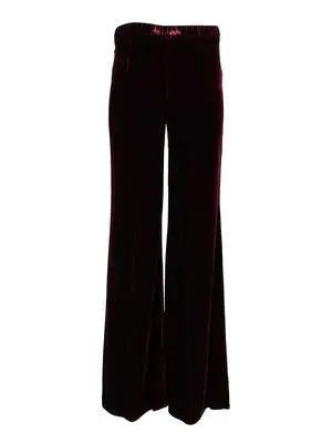FORTE_FORTE Smooth Velvet Flared Trousers - Multicolor