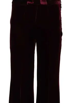 FORTE_FORTE Smooth Velvet Flared Trousers - Multicolor