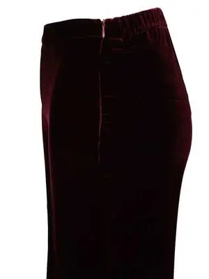 FORTE_FORTE Smooth Velvet Flared Trousers - Multicolor