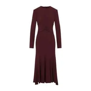 Alberta Ferretti Satin Midi Dress - Red
