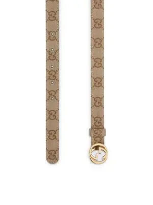 Gucci Thin Belt With Gg Cross Buckle - Multicolor