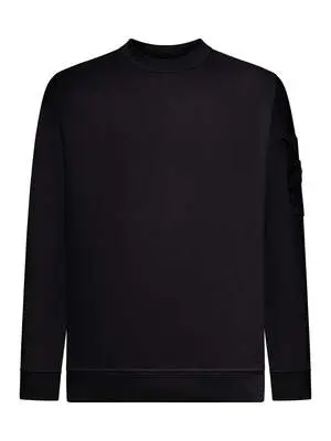 Stone Island Regular Fit Crew Neck Sweatshirt With Seasonal Pocket - Black