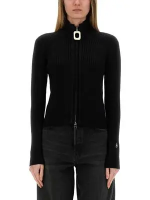 JW Anderson Fitted Cardigan With Zipper - Black