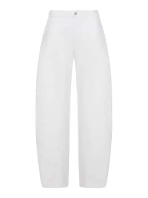 Alaïa Low-waisted Rounded Jeans - White