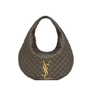 Saint Laurent Calf Leather Shoulder Bag - Gray