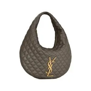 Saint Laurent Calf Leather Shoulder Bag - Gray