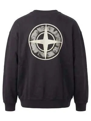 Stone Island Oversized-fit Crewneck Sweatshirt With `blurred Compass` Print