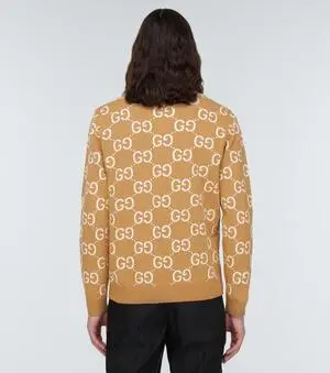 Gucci Gg Jacquard Wool Cardigan