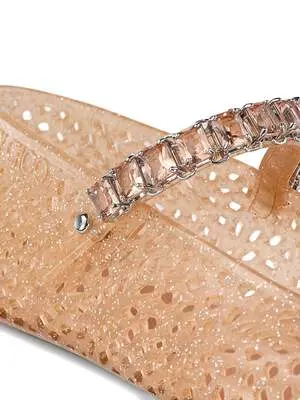 JIMMY CHOO Clear Jelly Ballerina Flats With Crystal Embellishment - Multicolor