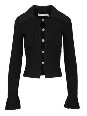 SELF-PORTRAIT Button-up Sweater - Black
