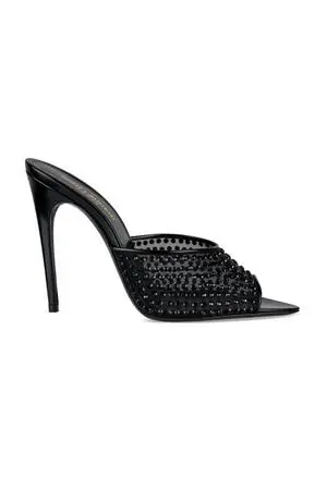 Saint Laurent Blonde Mules - Black