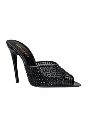 Saint Laurent Blonde Mules - Black