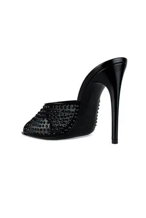 Saint Laurent Blonde Mules - Black