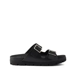 Prada Buckled Lug Sole Sandals - Black