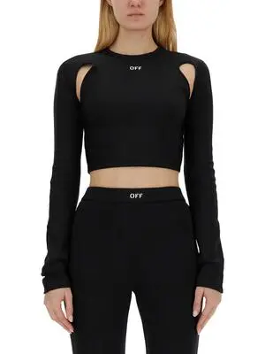 Off-White Tops With Logo - Black