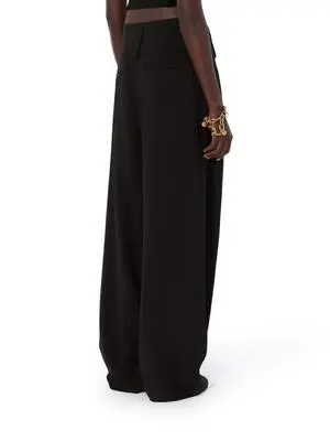 Sportmax Wide Satin Trousers - Black