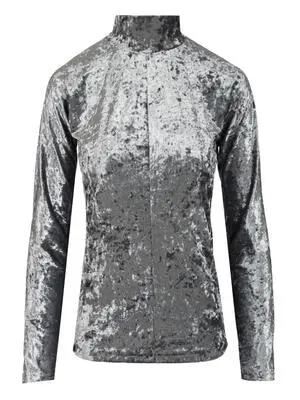 FORTE_FORTE Velvet Turtleneck - Gray