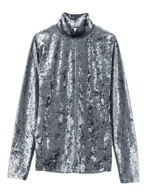 FORTE_FORTE Velvet Turtleneck - Gray